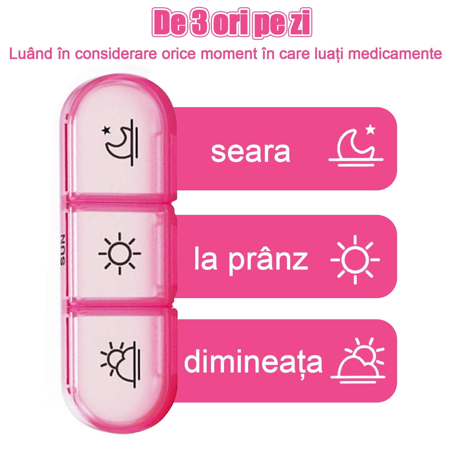 Cutie depozitare pastile, SDLOGAL, cu 7 cutiute compartimentate ...