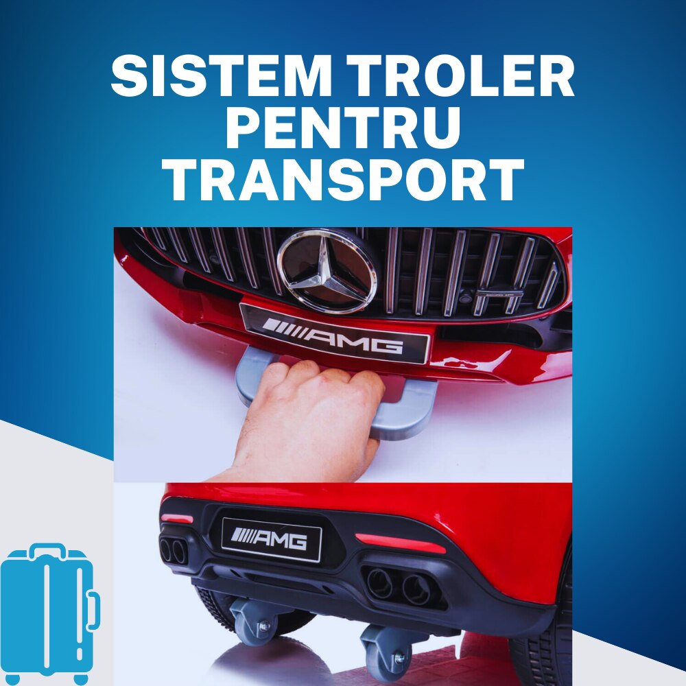 Masina electrica cu roti din cauciuc, Mercedes Benz GTR AMG, bebetop ...