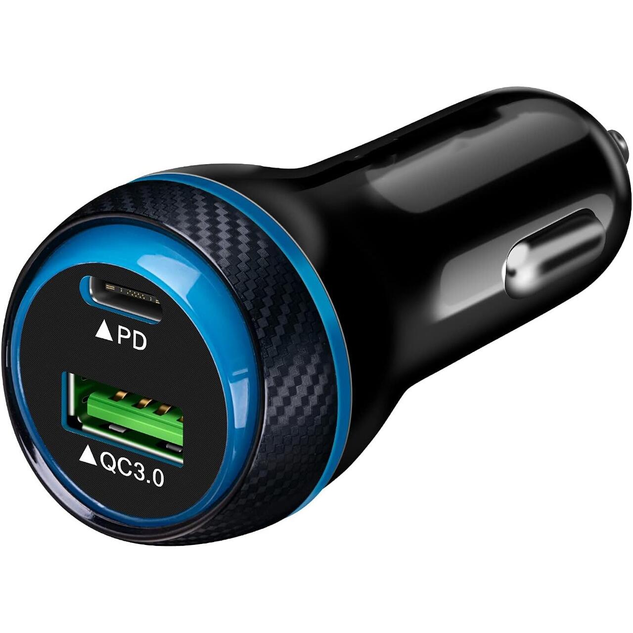 Incarcator auto cu 2 iesiri USB, type C SI QC 3.0, 33W - eMAG.ro