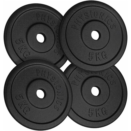 Set discuri fonta, negru, 30mm, 4 x 5kg Physionics - eMAG.ro
