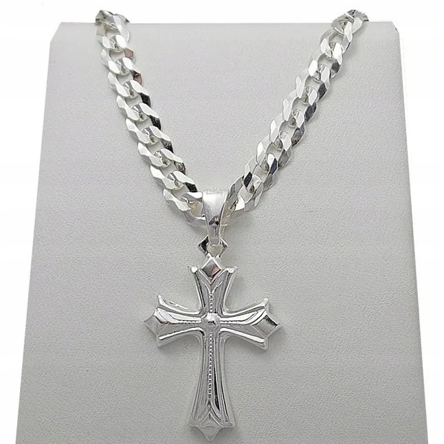 Lant pentru barbati, Amor, Argint, 50 cm, Argintiu - eMAG.ro