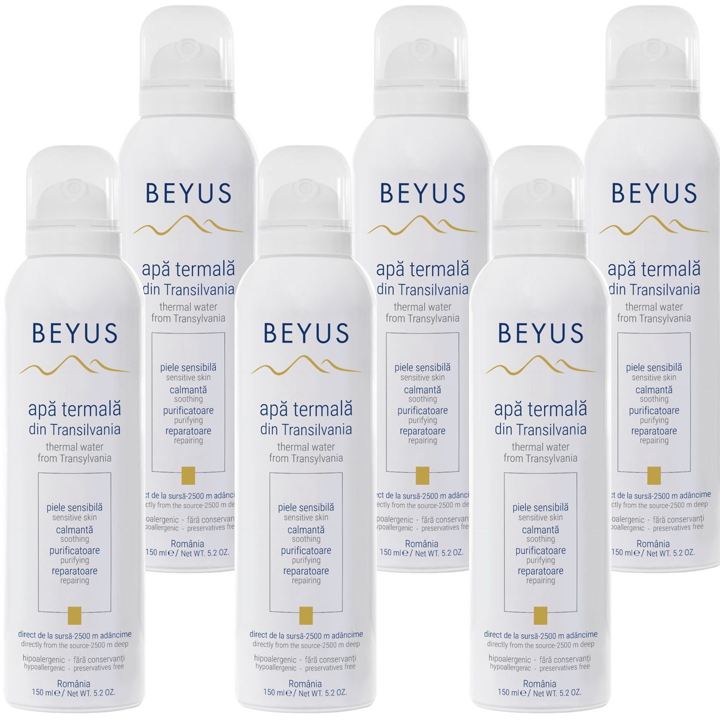 Pachet 6 x Apa Termala din Transilvania - BEYUS, 150 ml - toate ...