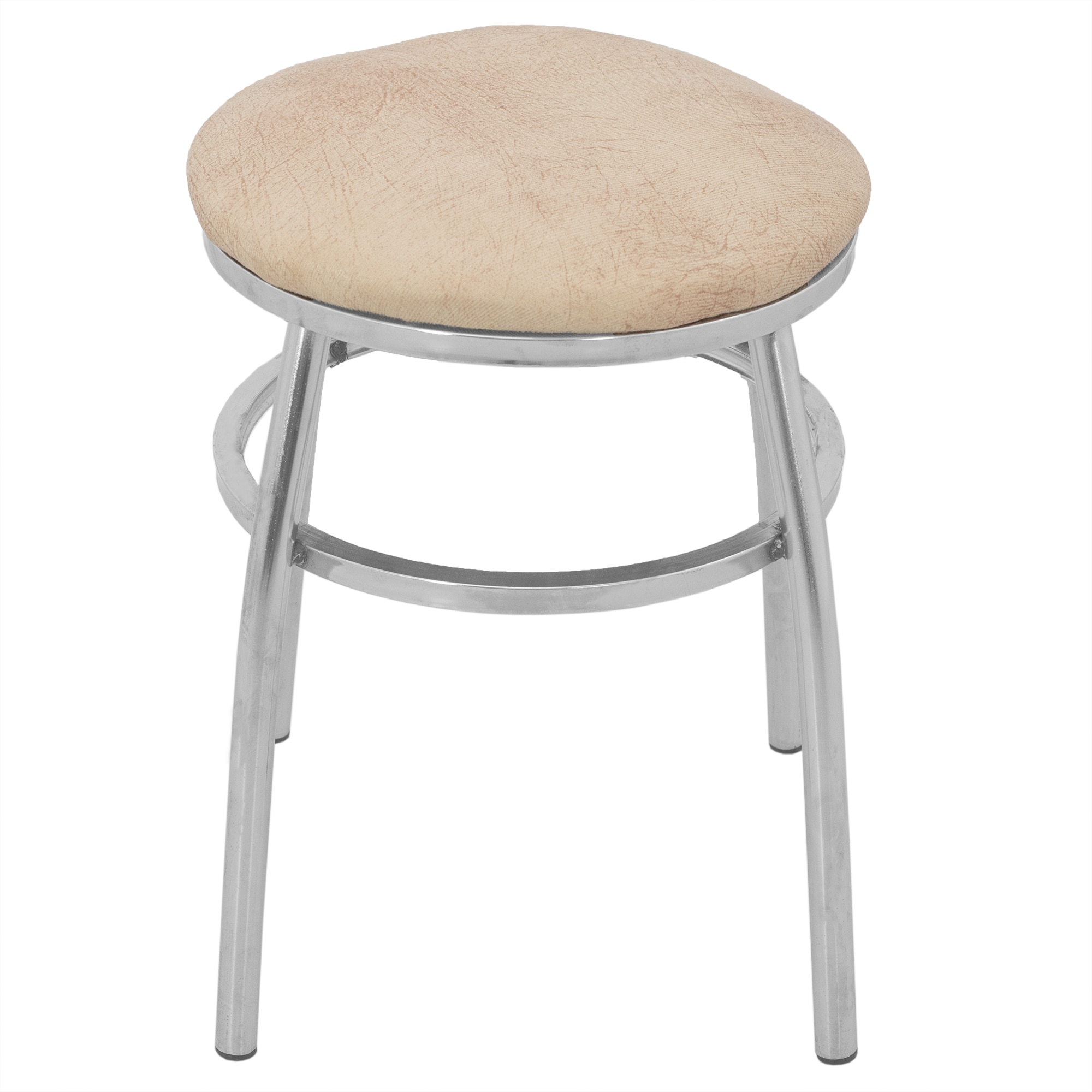 Scaun tip taburet, DENVER, Odesa, cadru cromat, tapitat, stofa, crem ...