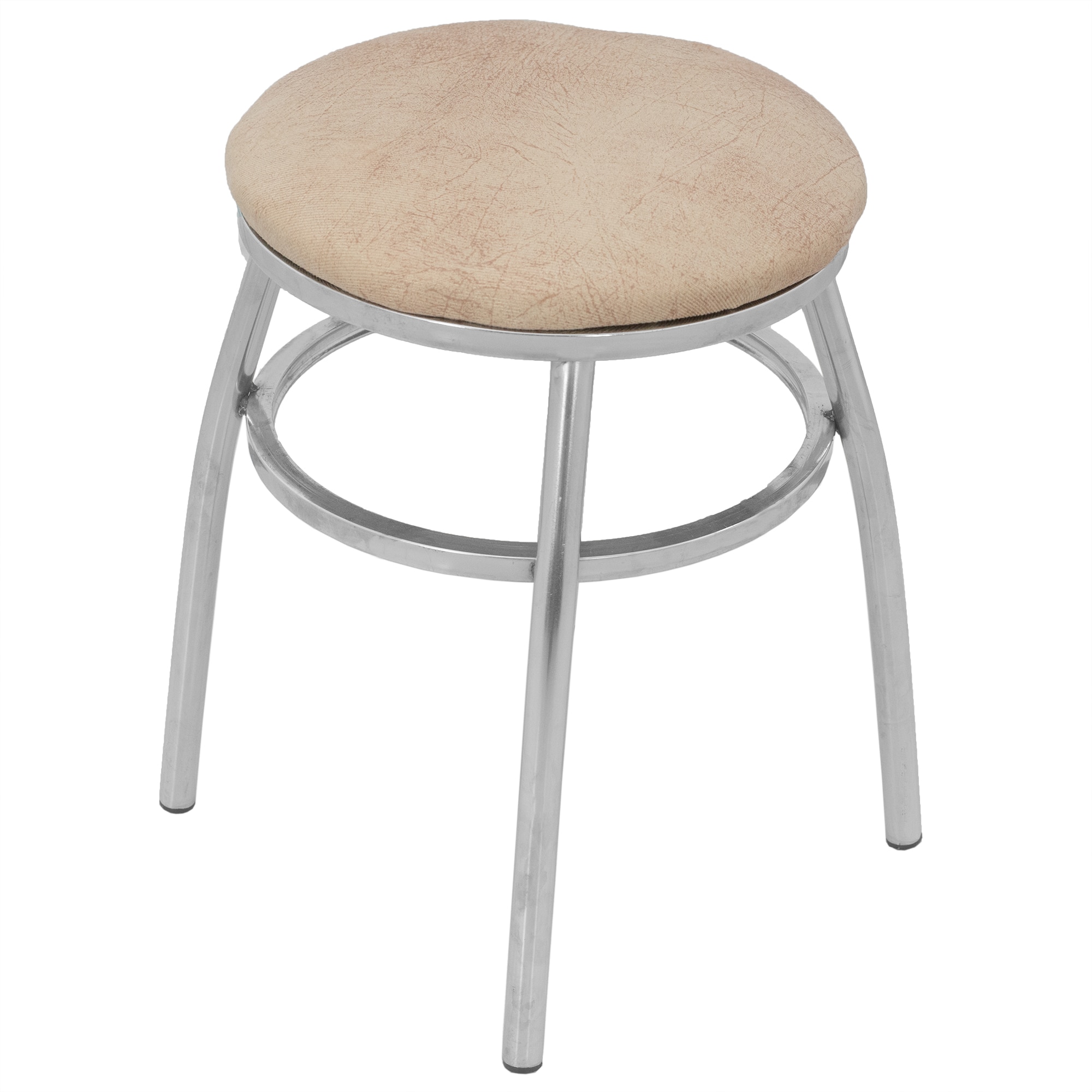 Scaun tip taburet, DENVER, Odesa, cadru cromat, tapitat, stofa, crem ...