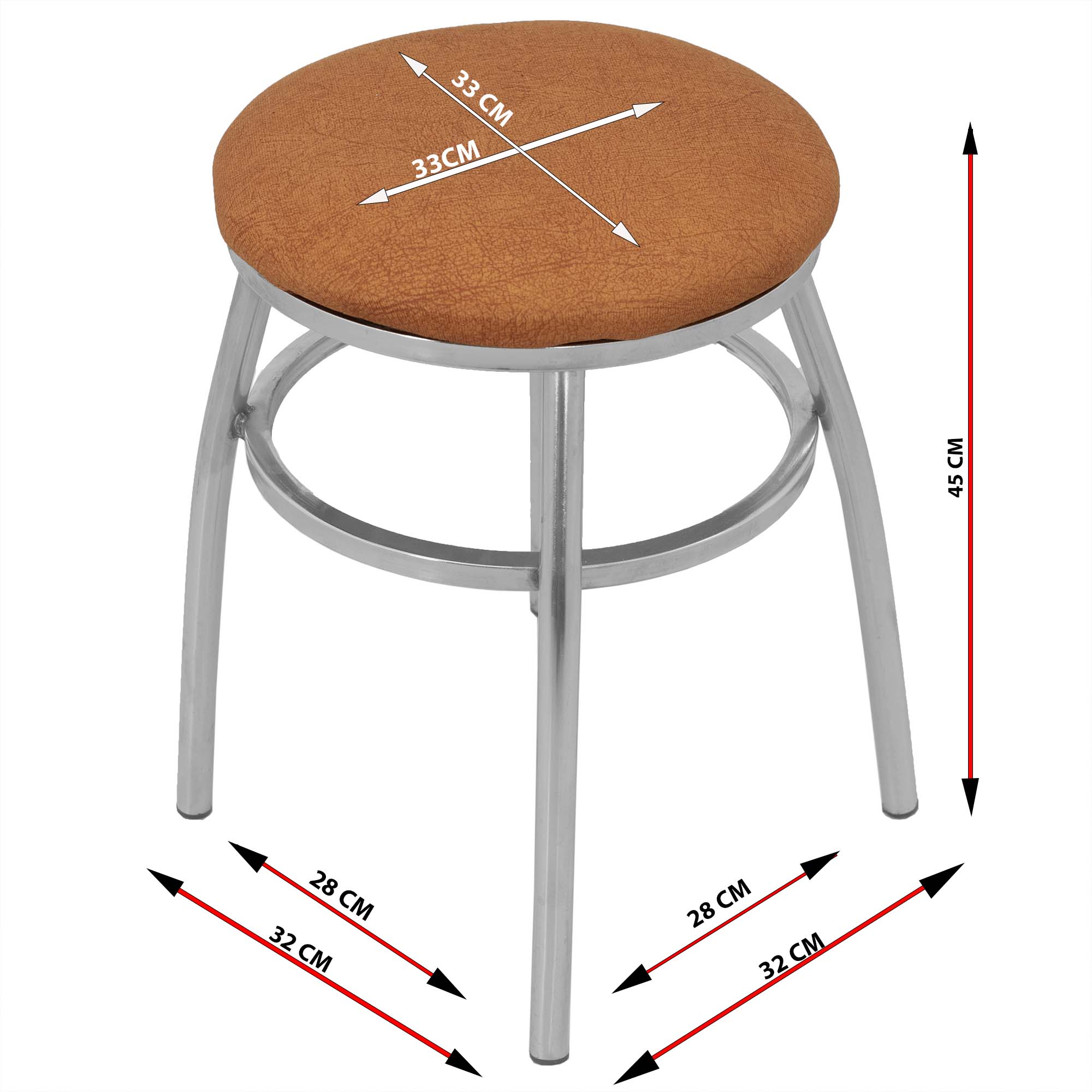 Set masa cu 4 scaune tip taburet Odesa, DENVER, cadru crom, stofa ...