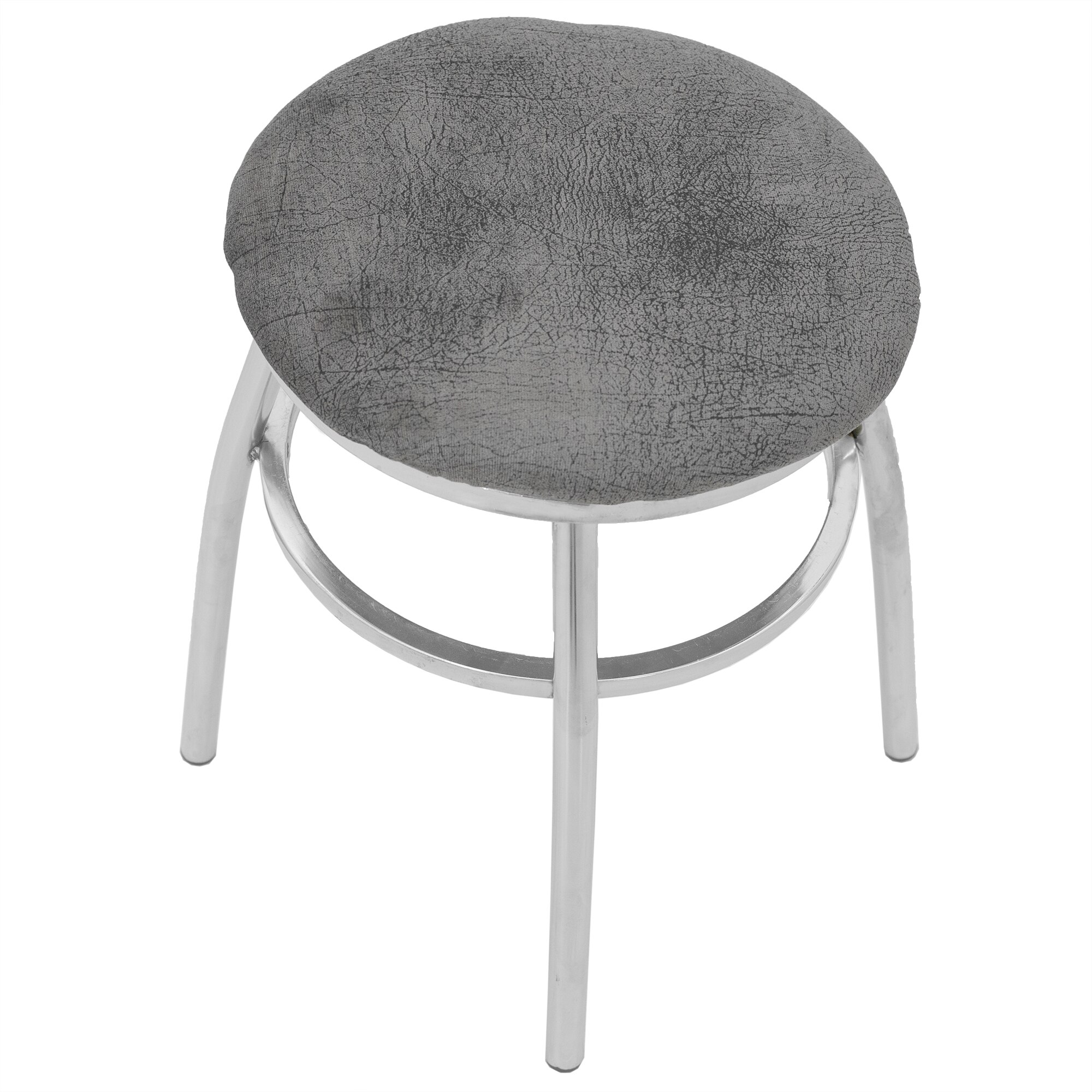 Scaun tip taburet, DENVER, Odesa, cadru cromat, tapitat, stofa, gri ...