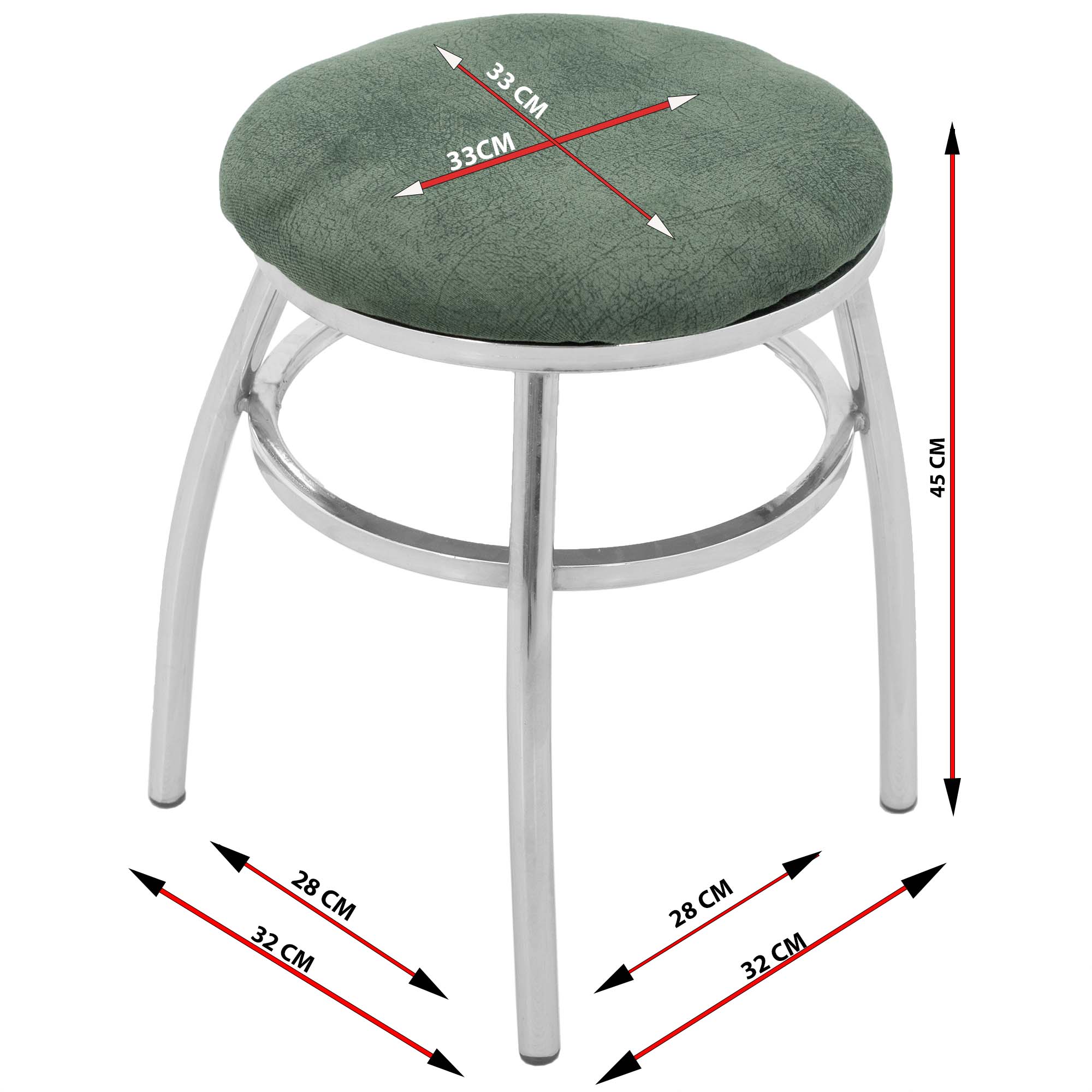 Set 4 scaune tip taburet, DENVER, Odesa, cadru cromat, tapitat, stofa ...