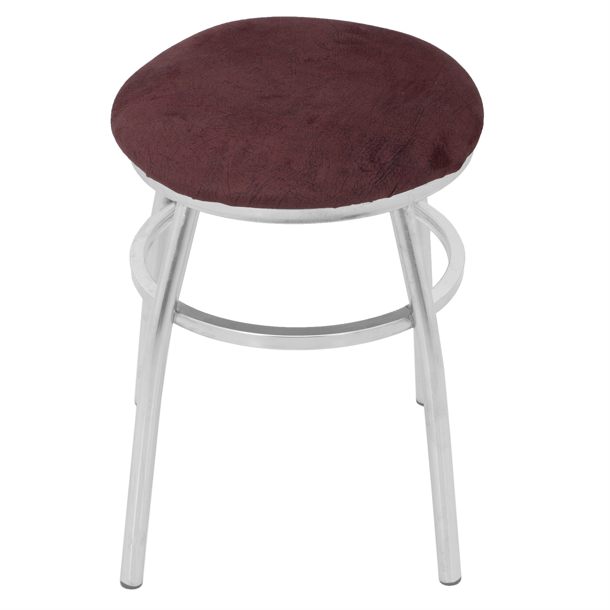 Scaun tip taburet, DENVER, Odesa, cadru cromat, tapitat, stofa, bordo ...