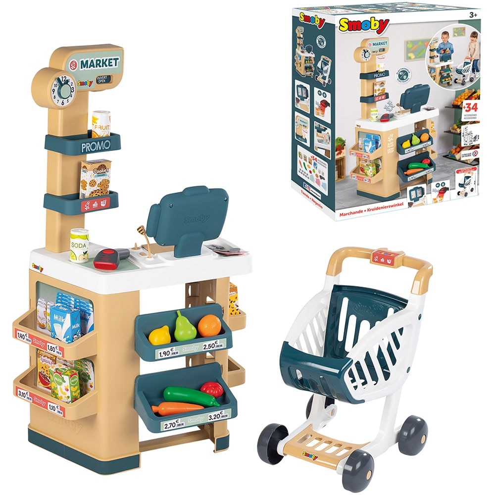 Magazin pentru copii Smoby Market cu 34 accesorii - eMAG.ro