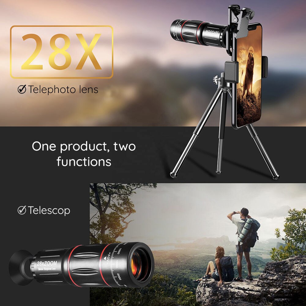 Lentile Profesionale, ABS, Policarbonat, 28 x Zoom Telefon, HD Glass cu ...