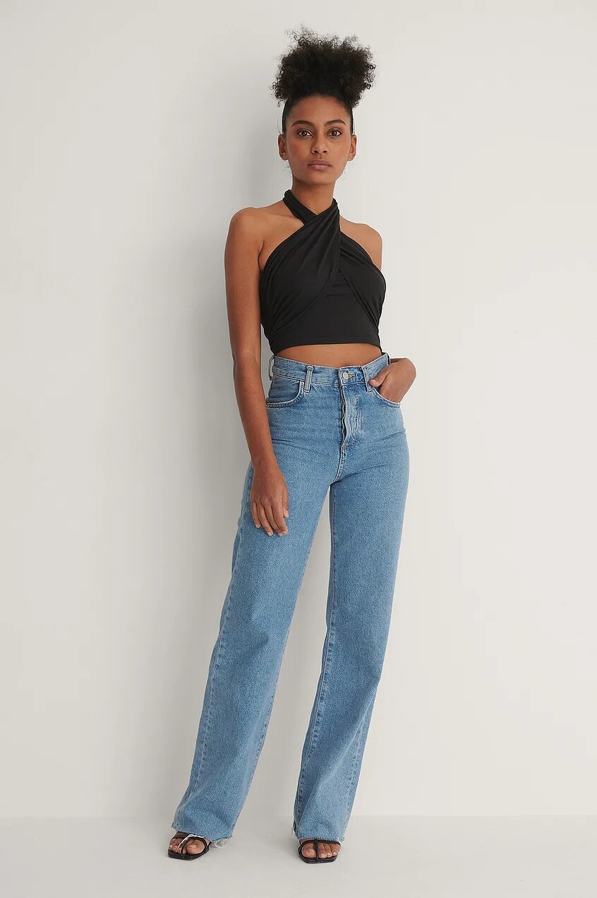 Top Crossover Halterneck, negru, 36 - eMAG.ro