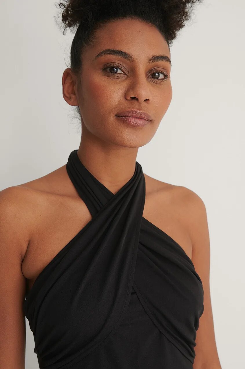 Top Crossover Halterneck, negru, 36 - eMAG.ro