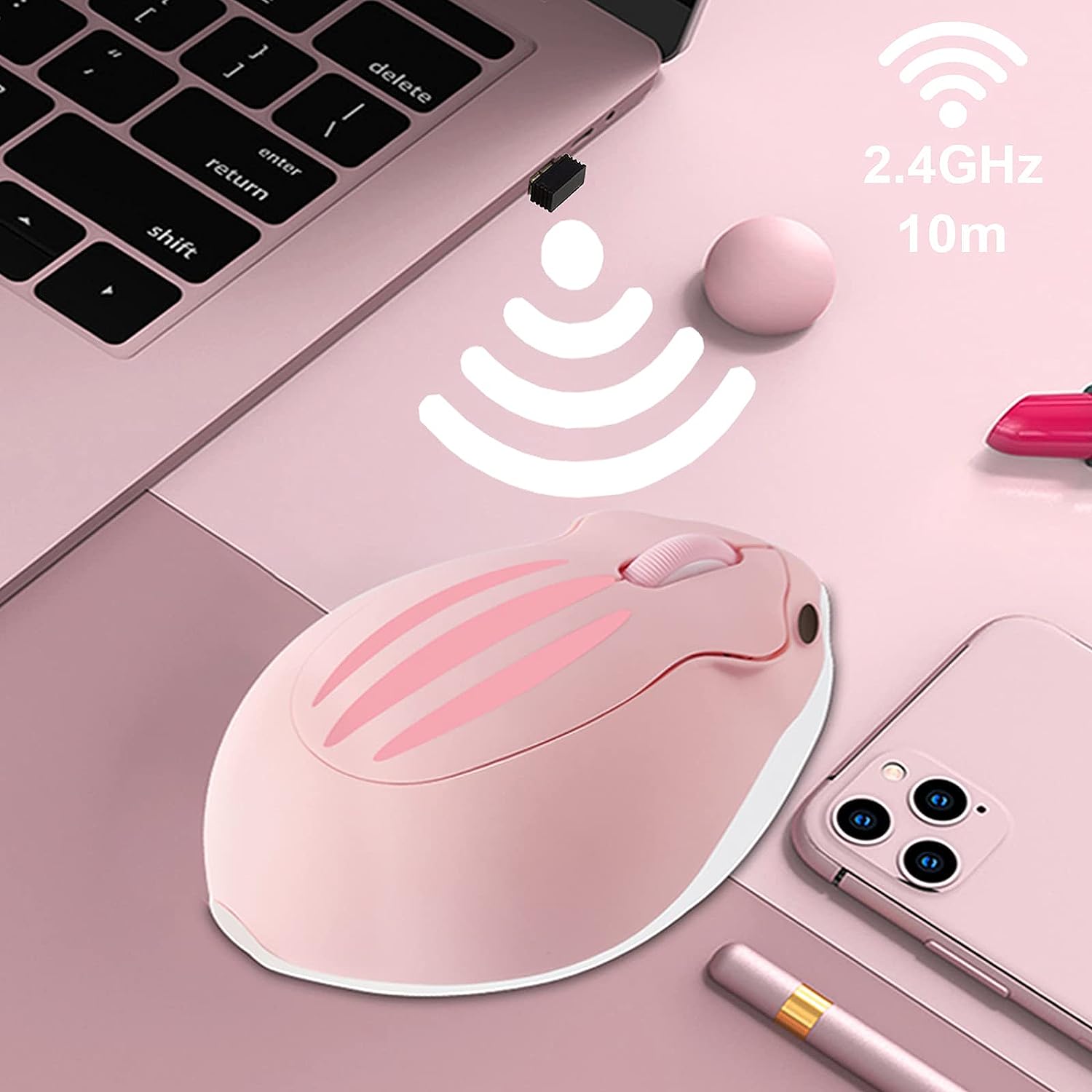 Mouse wireless, hamster, roz - eMAG.ro