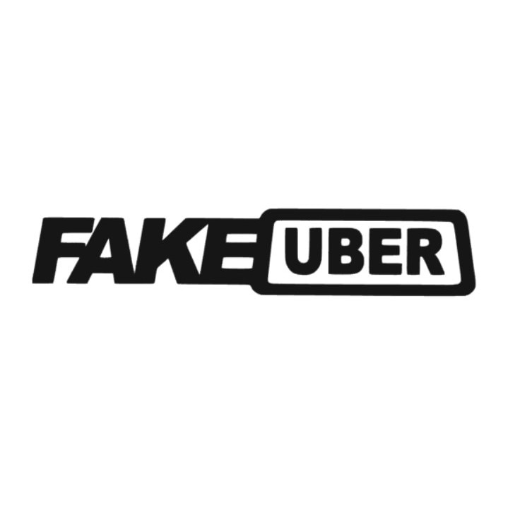 Sticker Fake Uber, negru, 15cm - eMAG.ro