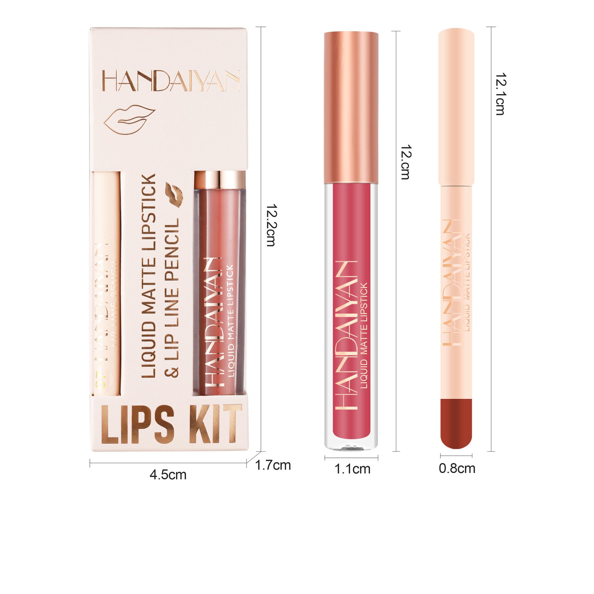 Kit ruj mat/creion de buze, Handaiyan, Nuanta 03, Roz - eMAG.ro