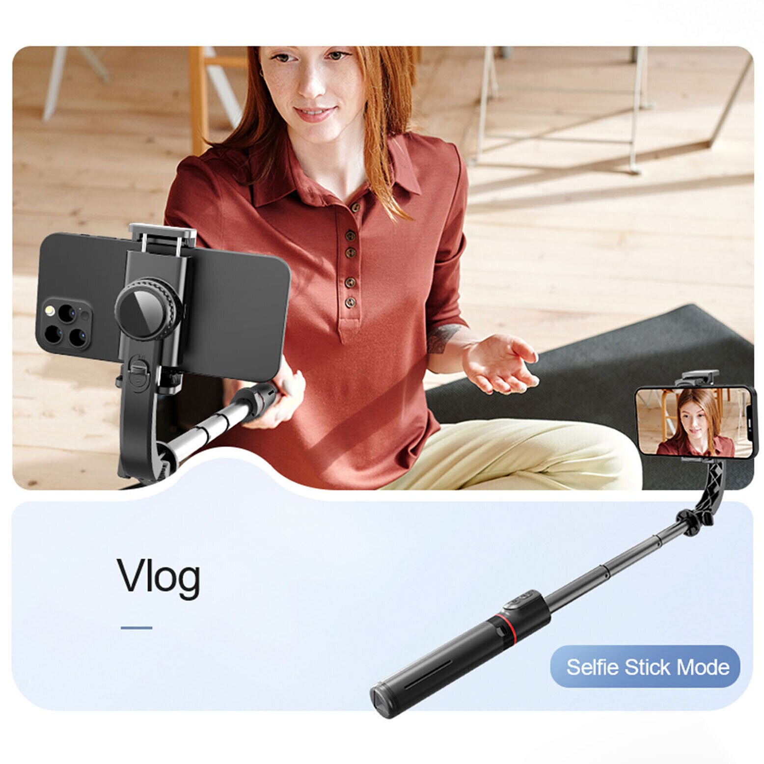 Stabilizator imagine Wirsen®, cu telecomanda, gimbal, rotire 360 ...