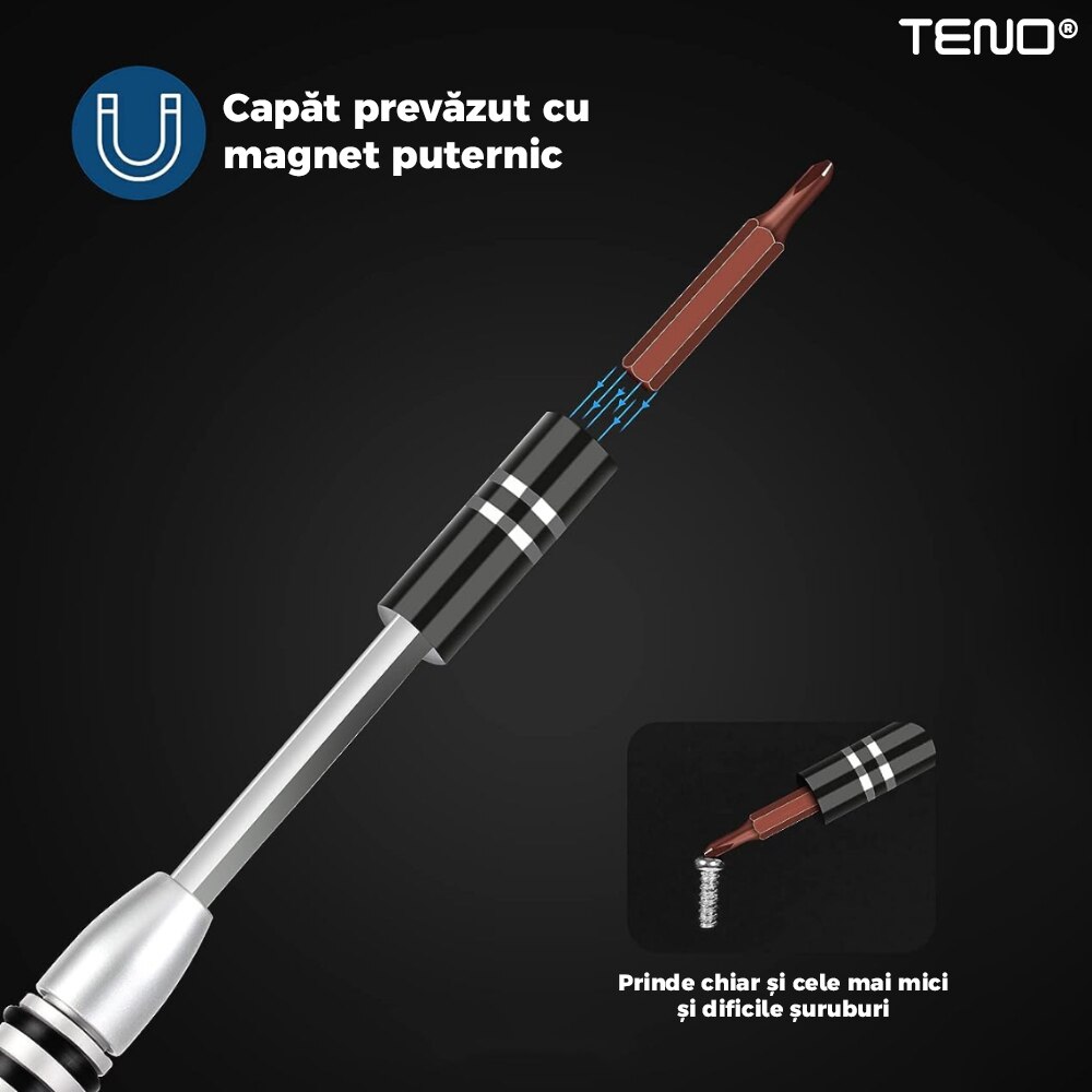 Set Trusa Surubelnite de Precizie 60 in 1 Teno®, pentru Macbook, iMac ...