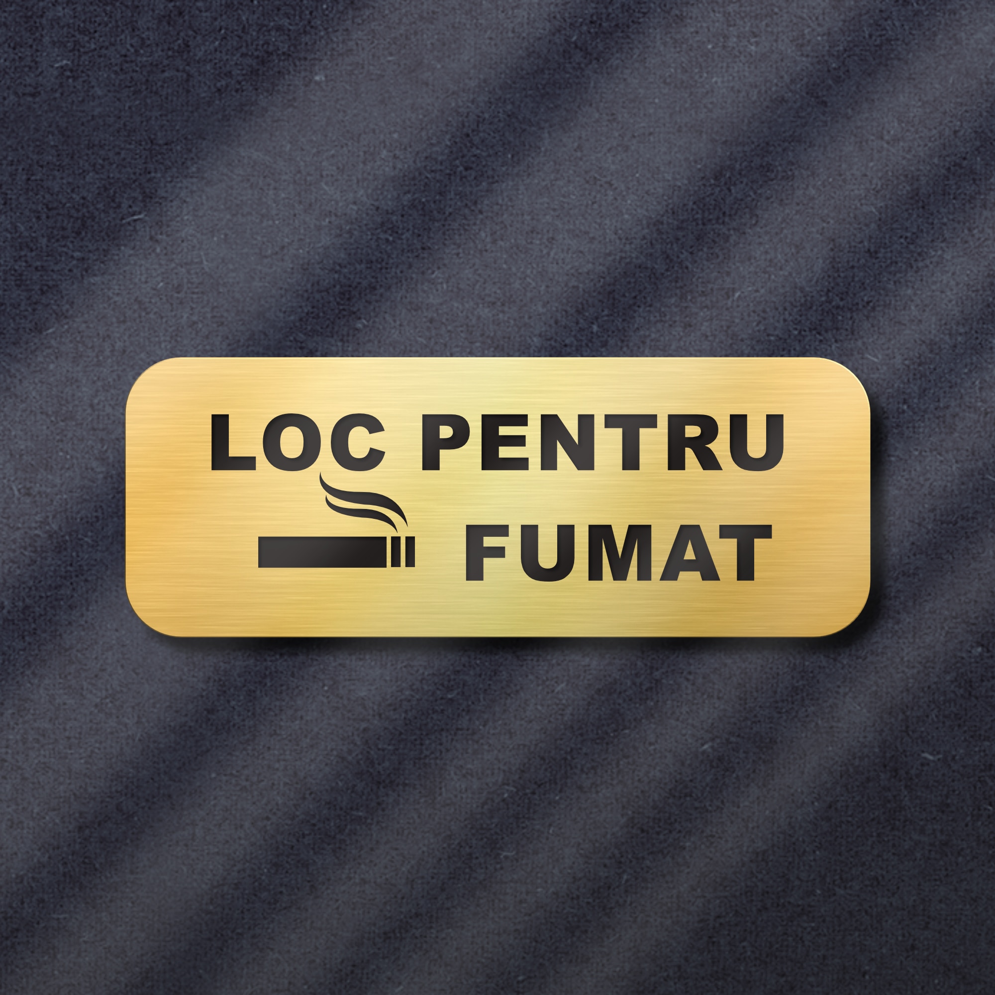 Placuta Loc pentru fumat, ABS, 10 x 3,8 cm, auriu - eMAG.ro