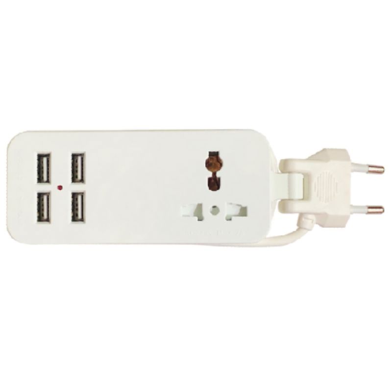 Prelungitor international de calatorie, 4 USB si 1 priza universala ...
