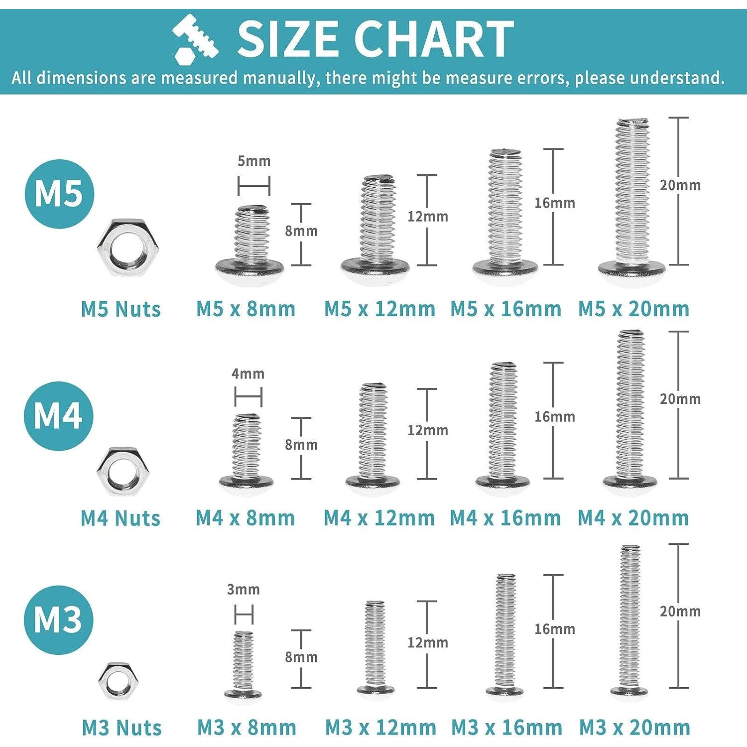 Set suruburi, M3 M4 M5, 520 bucati - eMAG.ro