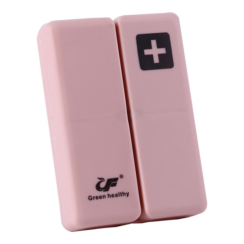 Set 2 organizatoare zilnice de pastile, Polipropilena, 10x7x2.5 cm, Roz ...