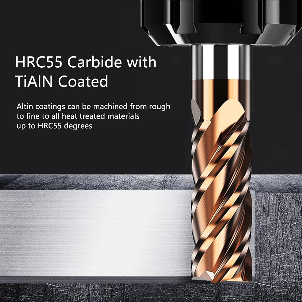 Set 4 freze rotative CNC cu 4 caneluri pentru masina de gaurit, Carbura ...