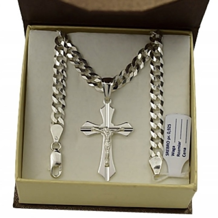 Lant barbati, Amor, Argint, 70 cm, Argintiu - eMAG.ro