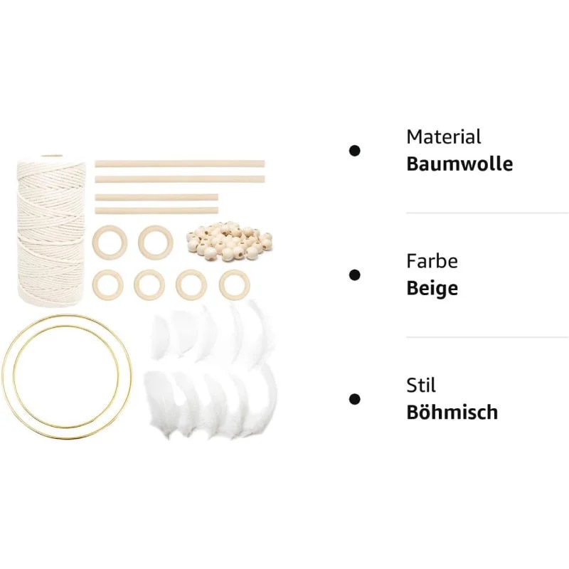 Set de creatie cu fir macrame, inele si margele Llgleu, 80 piese ...