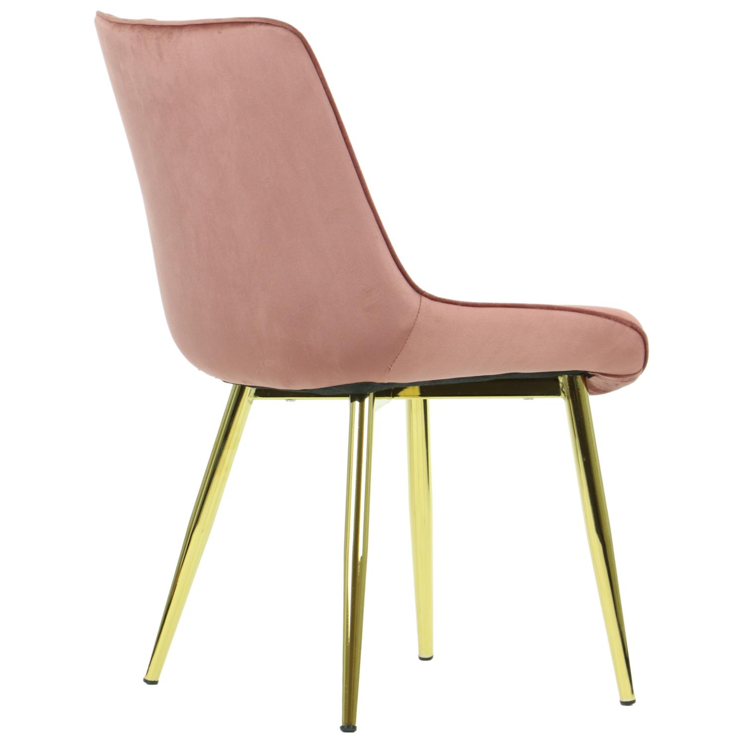 Scaun pentru living HTS-6020, Metal/Stofa, Cadru auriu, 53x62,5x82 cm ...