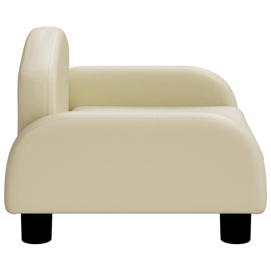 Pat de caini vidaXL, crem, 50x40x30 cm, piele ecologica - eMAG.ro