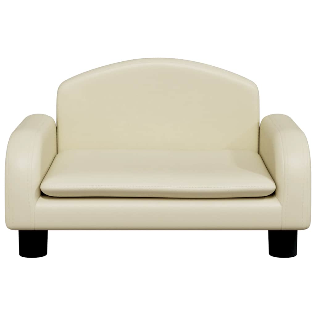 Pat de caini vidaXL, crem, 50x40x30 cm, piele ecologica - eMAG.ro