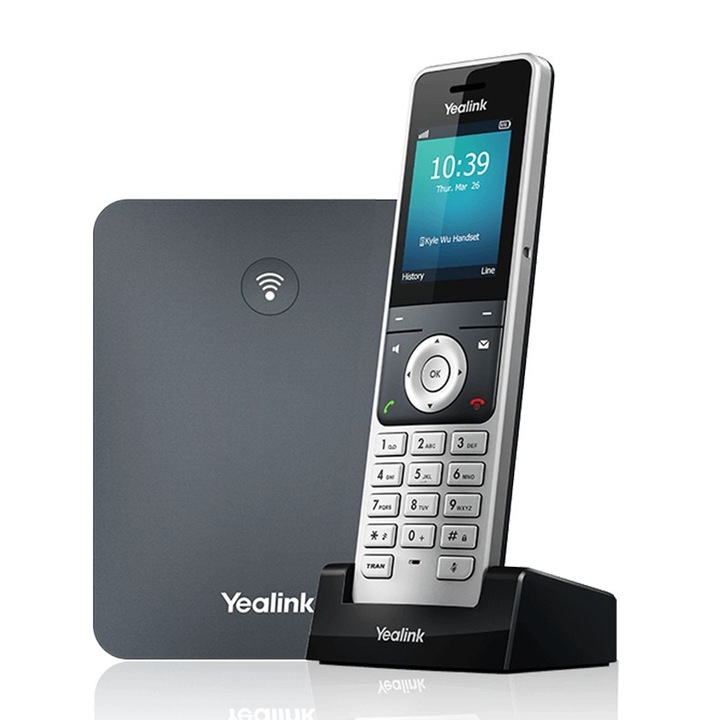 Telefon VoIP DECT Yealink W76P, 1x RJ45 100Mbps, PoE, ecran LCD, HD ...
