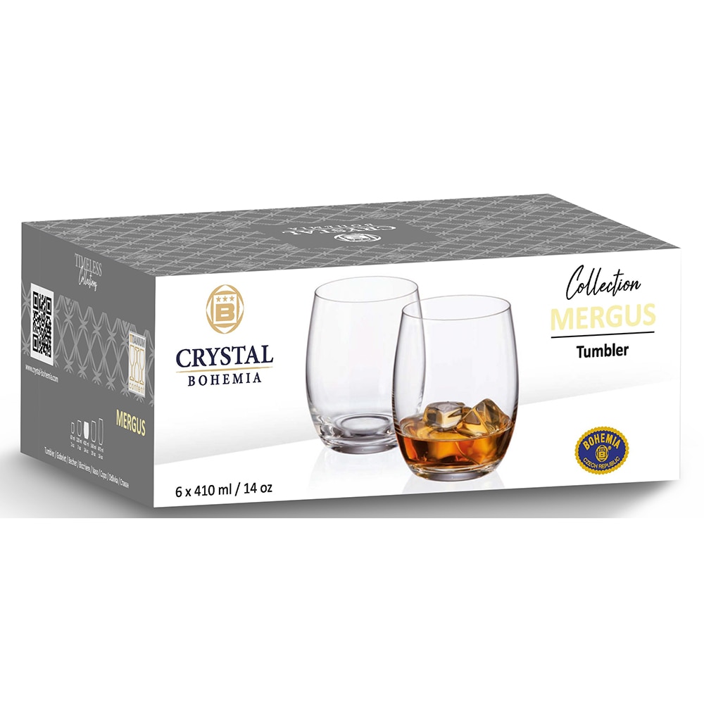 Комплект от 6 чаши Bohemia Mergus, Кристалин, 410 мл - eMAG.bg