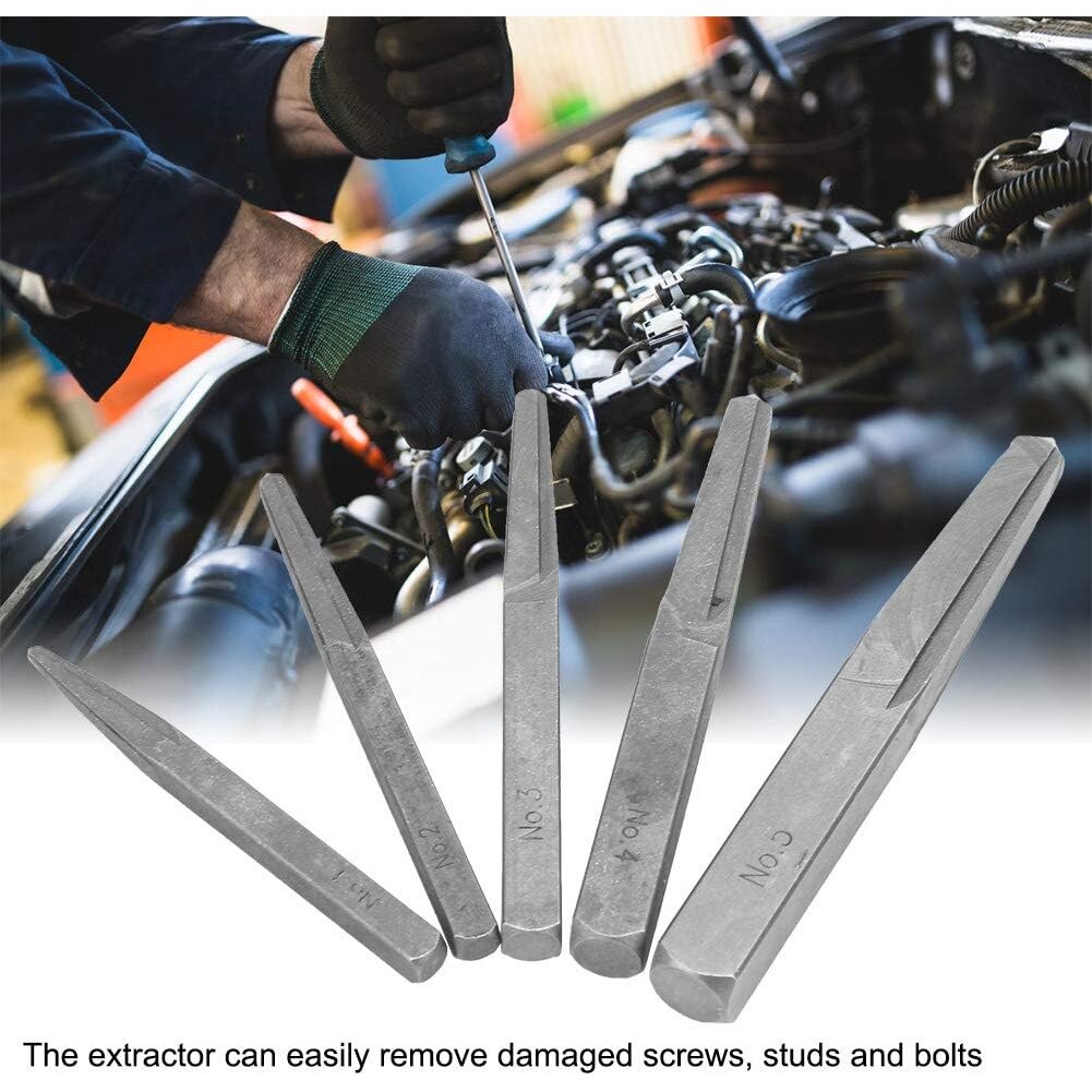 Extractor suruburi, Otel carbon, 5 bucati, Argintiu - eMAG.ro