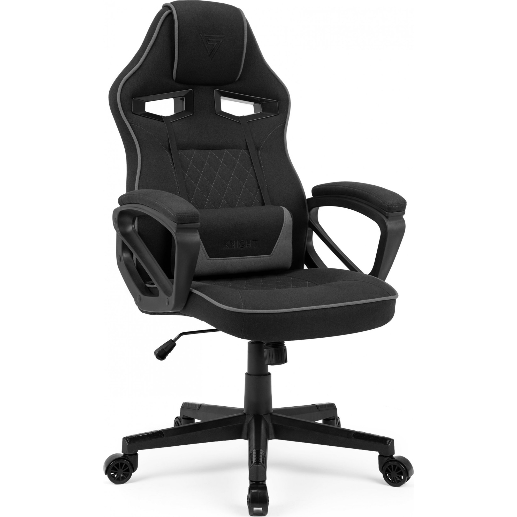Scaun gaming SENSE7 Knight, material textil, 120 kg, Negru/Gri - eMAG.ro