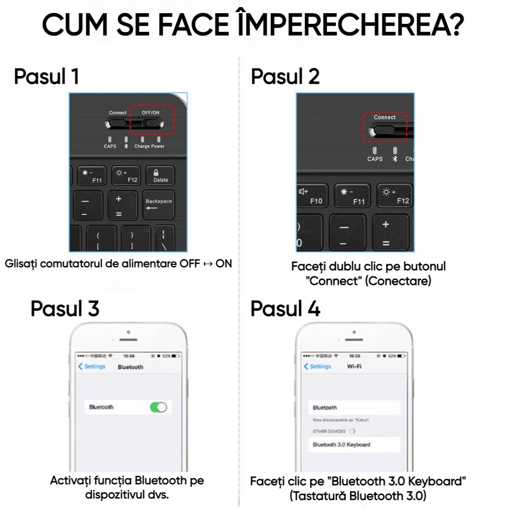 Kit Tastatura si Mouse Bluetooth Emperify™, Windows/Mac/IOS/Android, Iluminare RGB, Reincarcabil ...