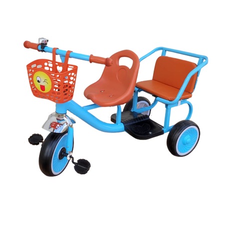 Tricicleta Duet Mini, 2 locuri, 2-4 ani, albastru - eMAG.ro