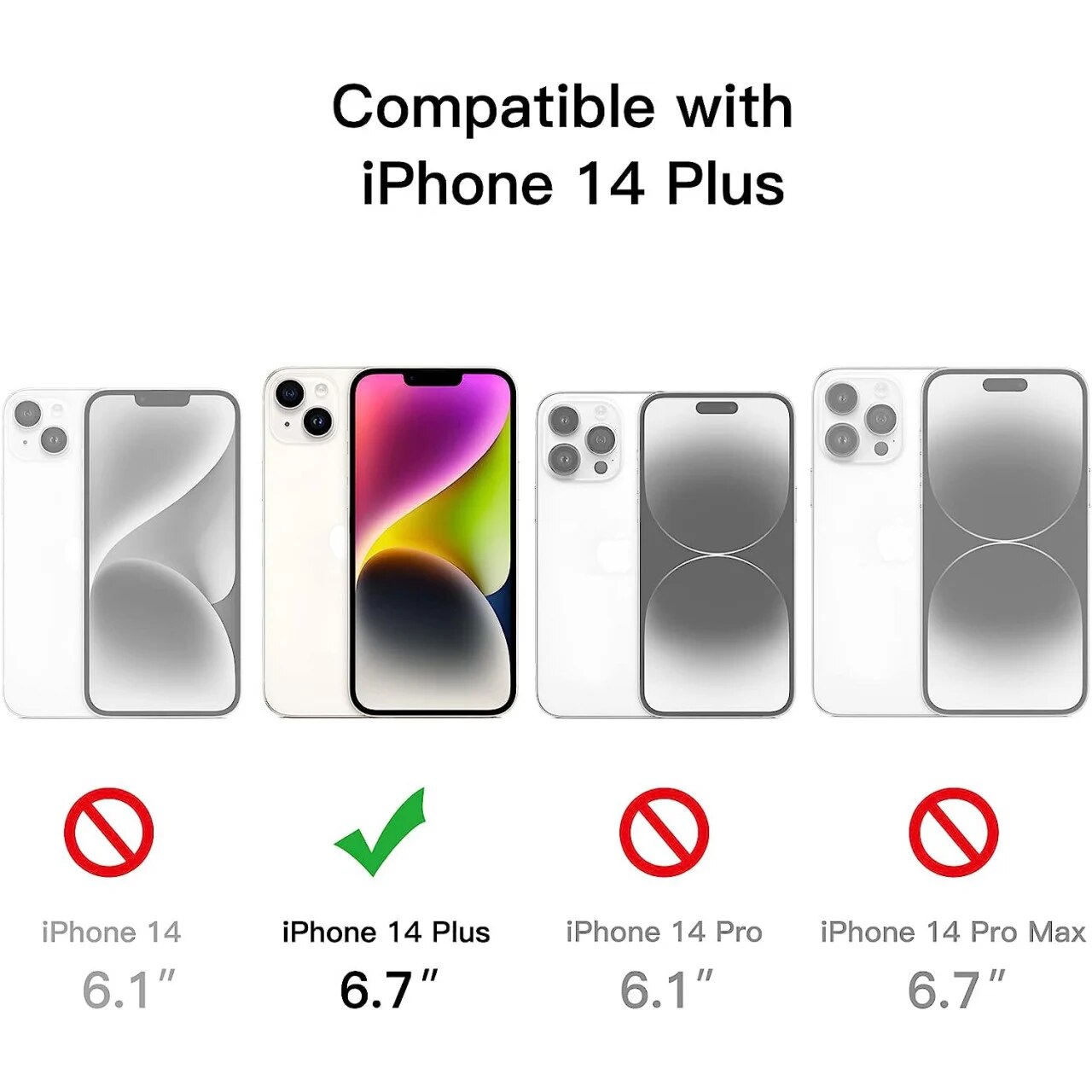 Много тънък защитен калъф за iPhone 14 Plus JETech, поликарбонат, черен ...
