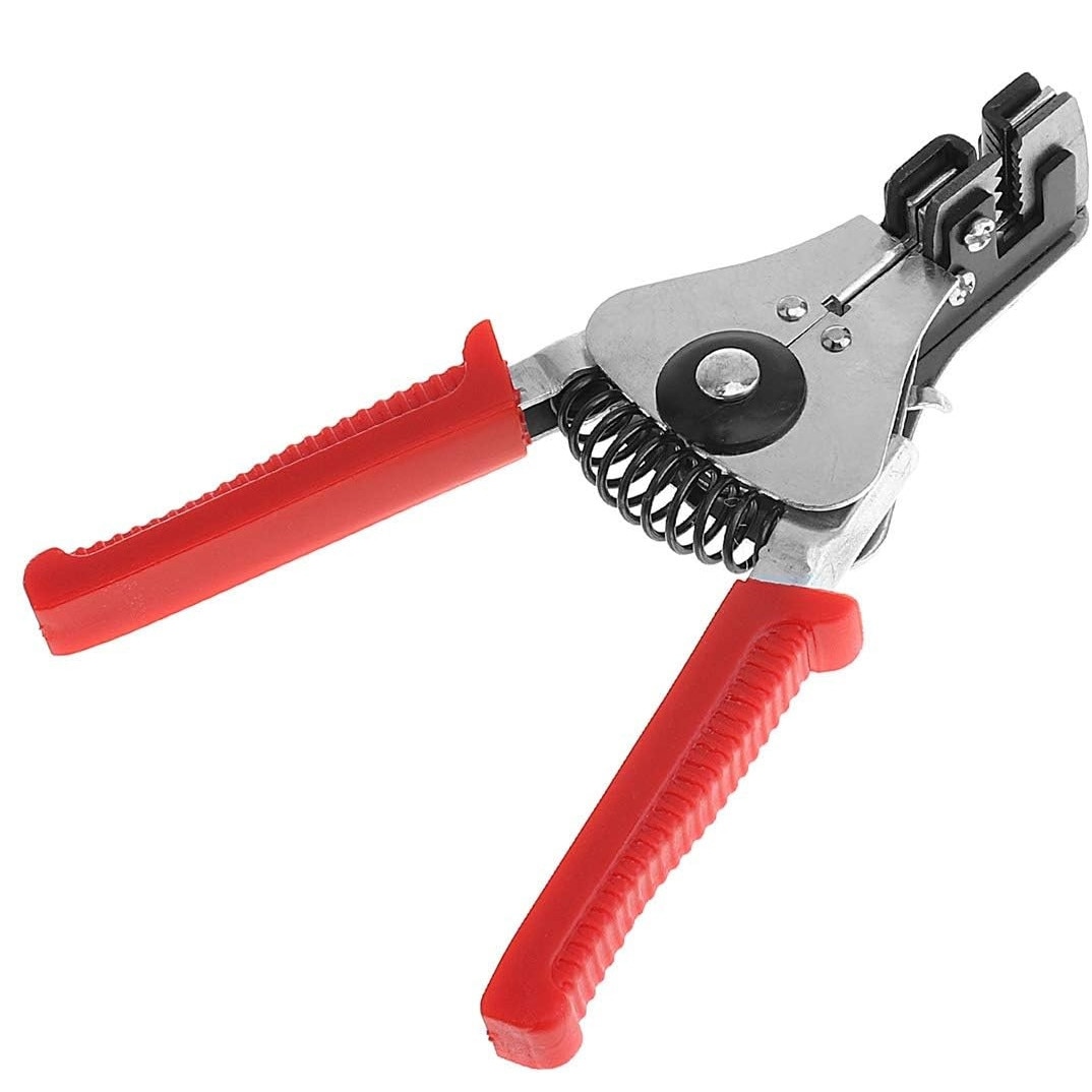 Cleste dezizolare/sertizare/taiere cabluri, 17.6 cm, Rosu/Argintiu ...