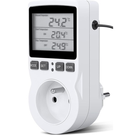 Termostat, Priza programabila, 230 V, Alb/Negru - eMAG.ro