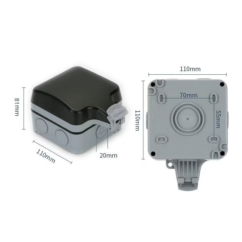 Priza electrica exterior, ABS/Policarbonat, IP66, Gri - eMAG.ro