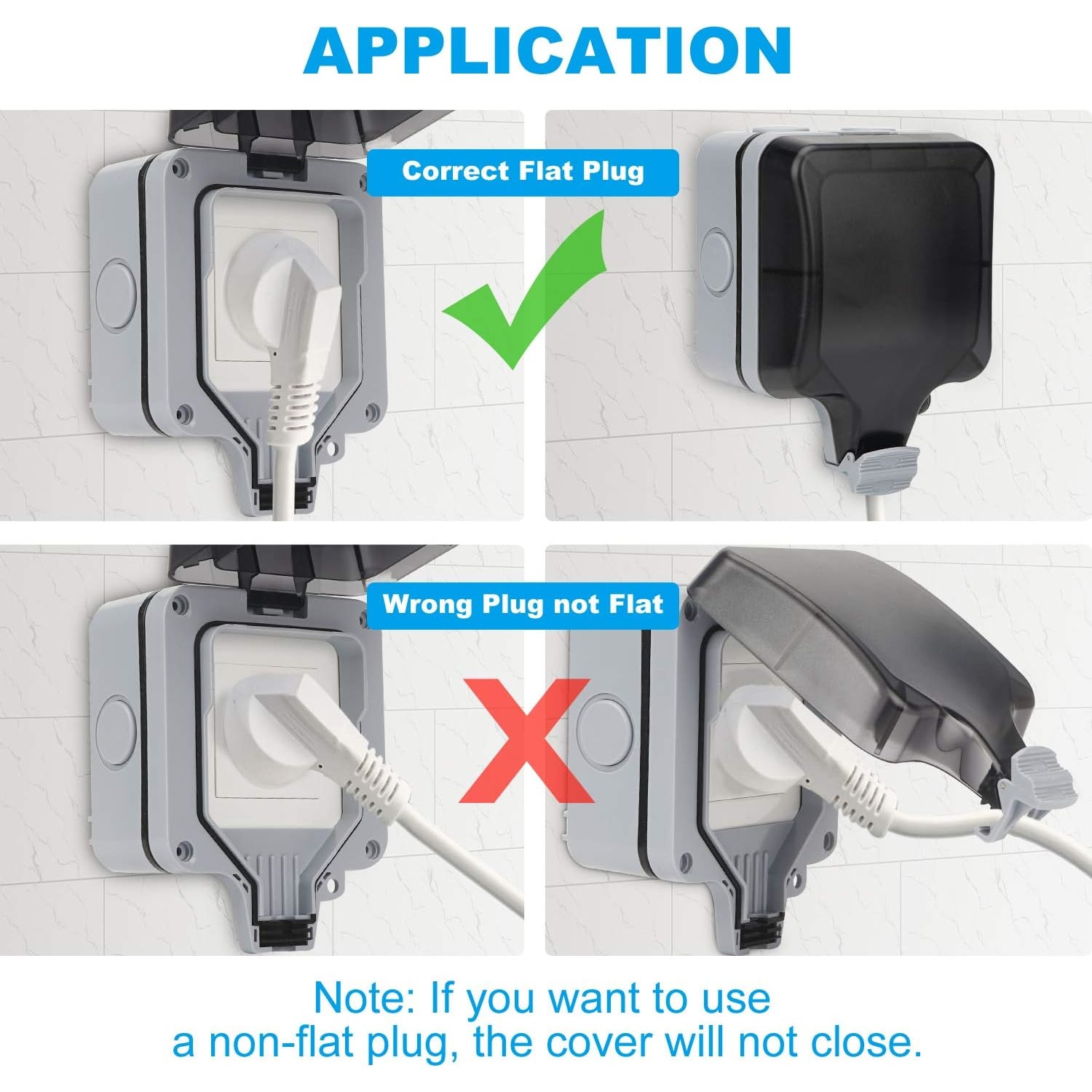 Priza electrica exterior, ABS/Policarbonat, IP66, Gri - eMAG.ro