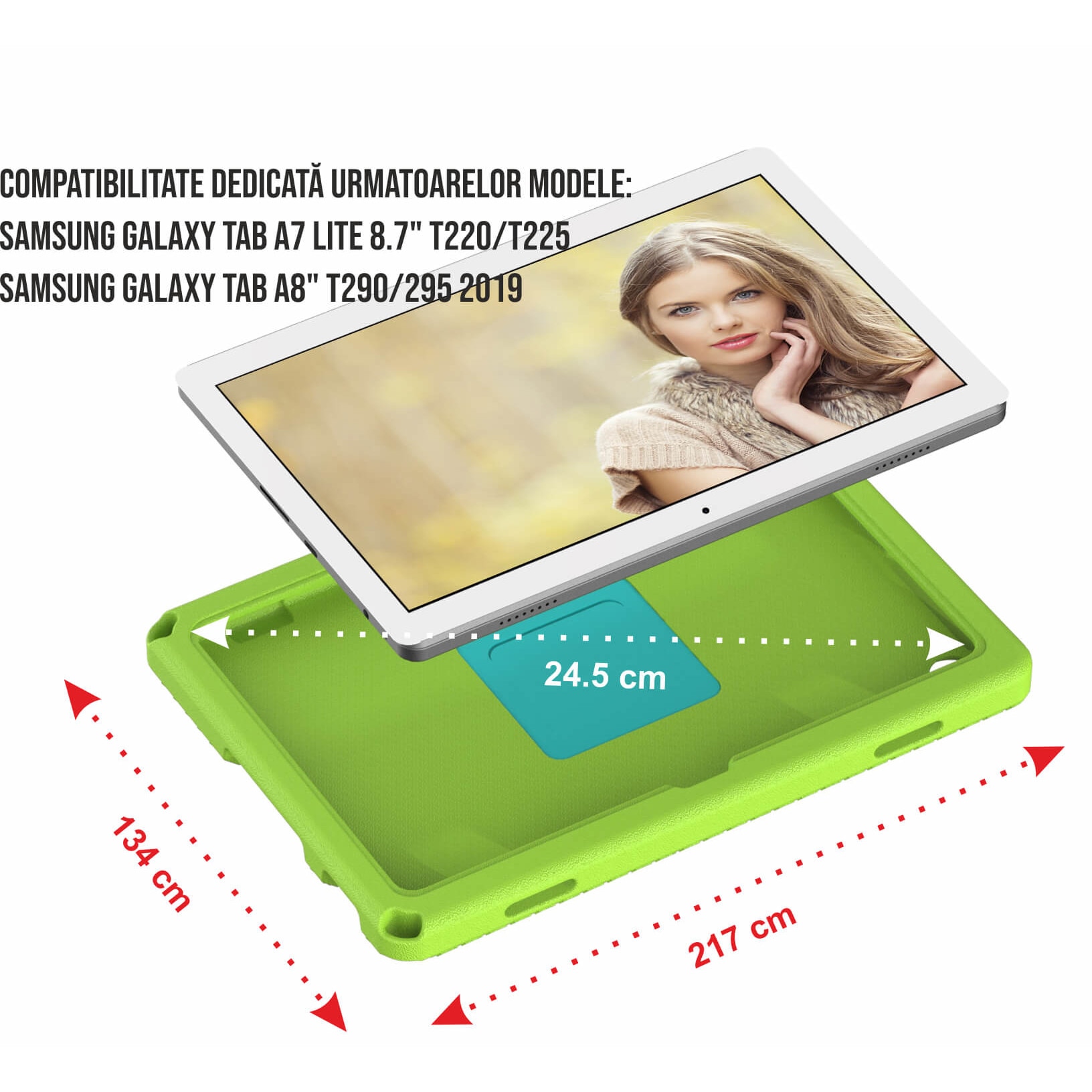 Husa protectie tableta fata/spate pentru copii, compatibila cu Samsung ...