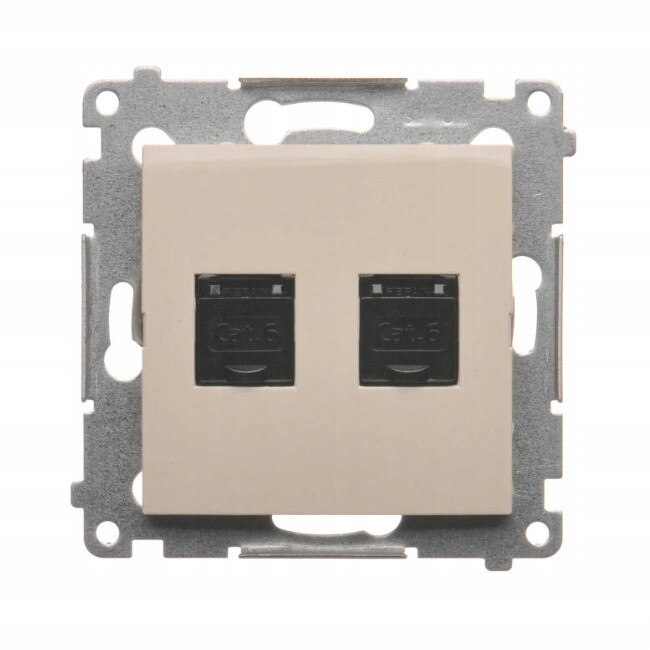 Priza computer, Rj45, cat.6 x2, CREM, SIMON 54 - eMAG.ro