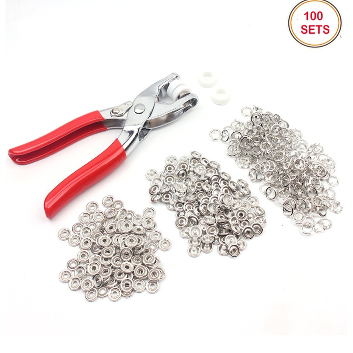 Cleste, Cupru/Metal, Cu 100 capse, Argintiu/Rosu - eMAG.ro