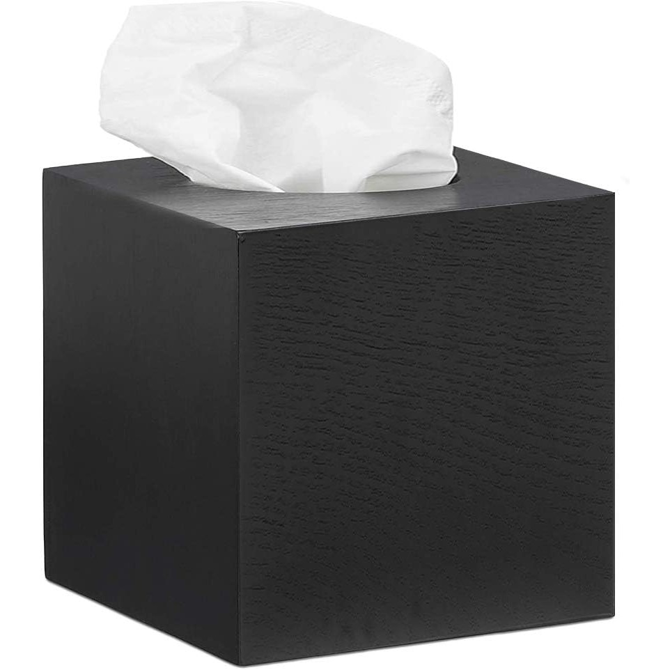 Cutie servetele, Lemn, Negru - eMAG.ro