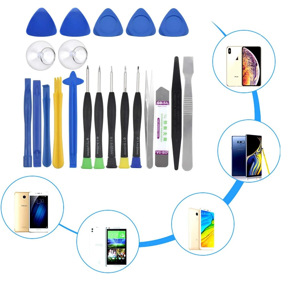 Trusa de instrumente reparatie GSM sau electronice, Zola®, 20 de ...