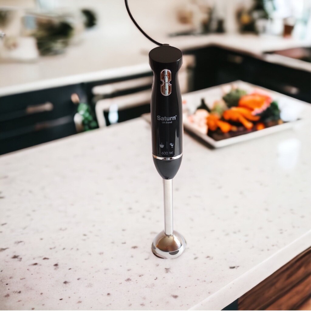 Blender Saturn ST-FP9077, 600W, 2 viteze, 50/60 Hz, Picior detasabil din otel inoxidabil, Lame ...