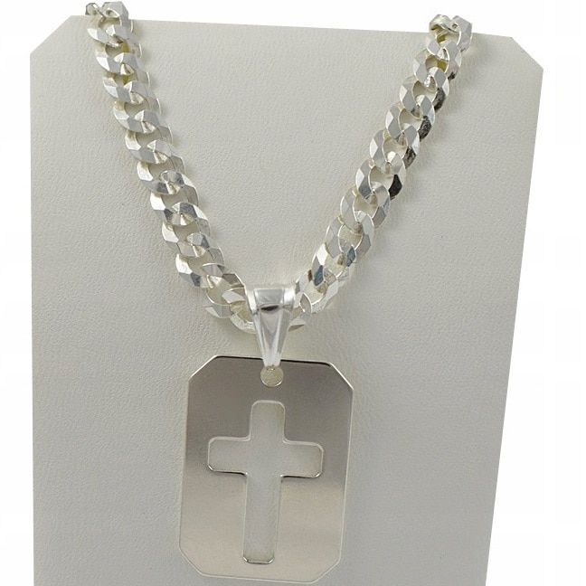 Colier barbati, AMOR, Model Cruce, Argint 925, 50cm, Argintiu - eMAG.ro