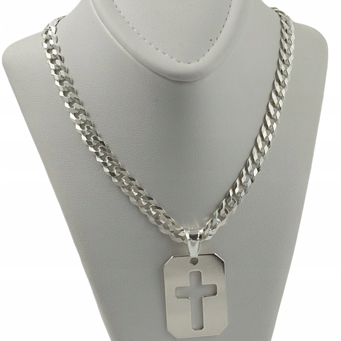Colier barbati, AMOR, Model Cruce, Argint 925, 50cm, Argintiu - eMAG.ro